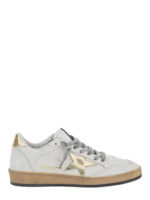 GOLDEN GOOSE Sneakers Ballstar With Leather Upper And Laminated Star - White