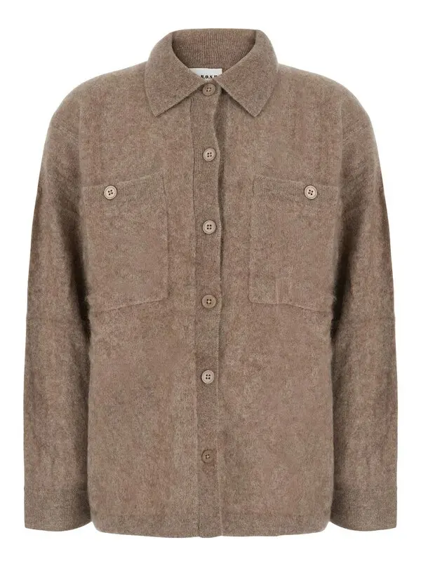 P.a.r.o.s.h Beige Sweater With Classic Collar And Patch Pockets In Wool And Yak For - Multicolor