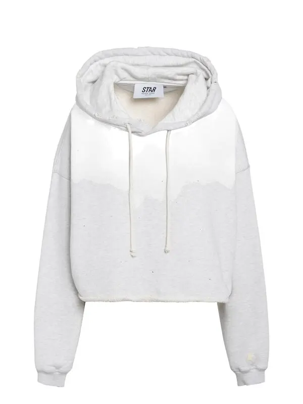 GOLDEN GOOSE Star Sweatshirt With Crystal Embroidery In Grey Cotton - Gray