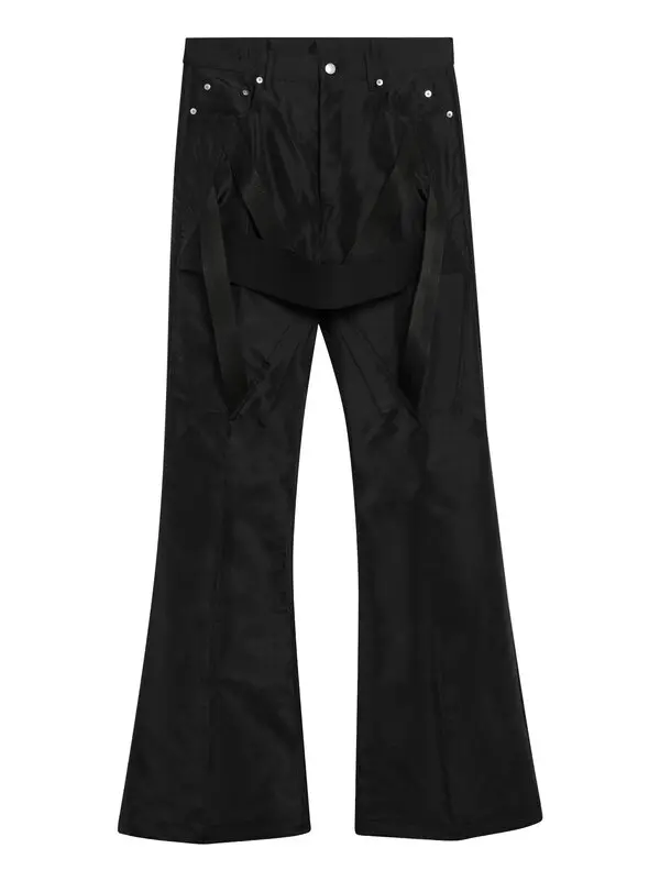 Rick Owens Megastrapped Bolans Jeans In Nylon Canvas - Black
