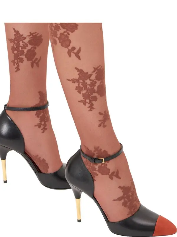 Valentino Garavani D'orsay Sinead Pumps In Goatskin And Suede 105mm - Black/rust