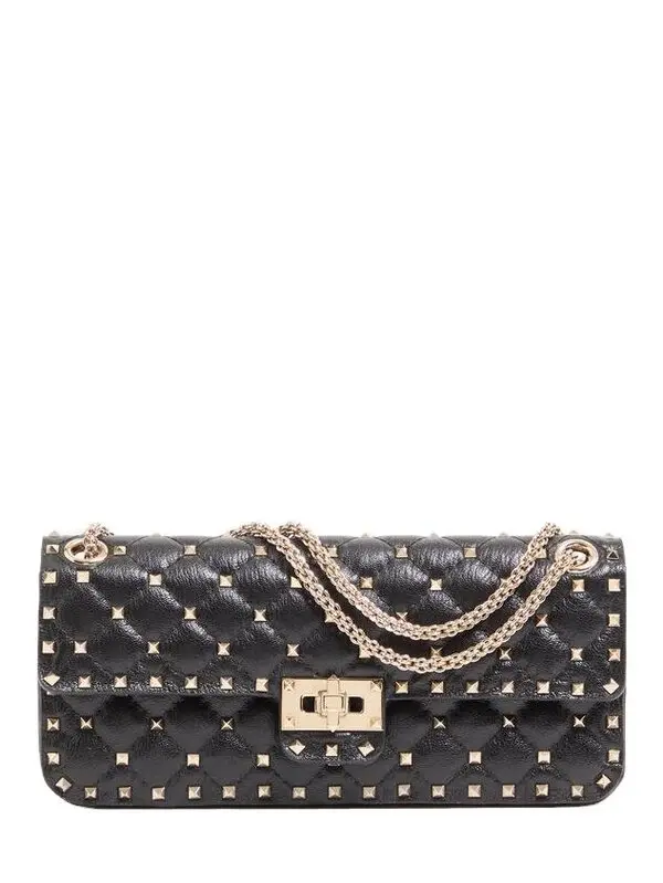 Valentino Garavani Rockstud Spike Medium Shoulder Bag In Kidskin - Black