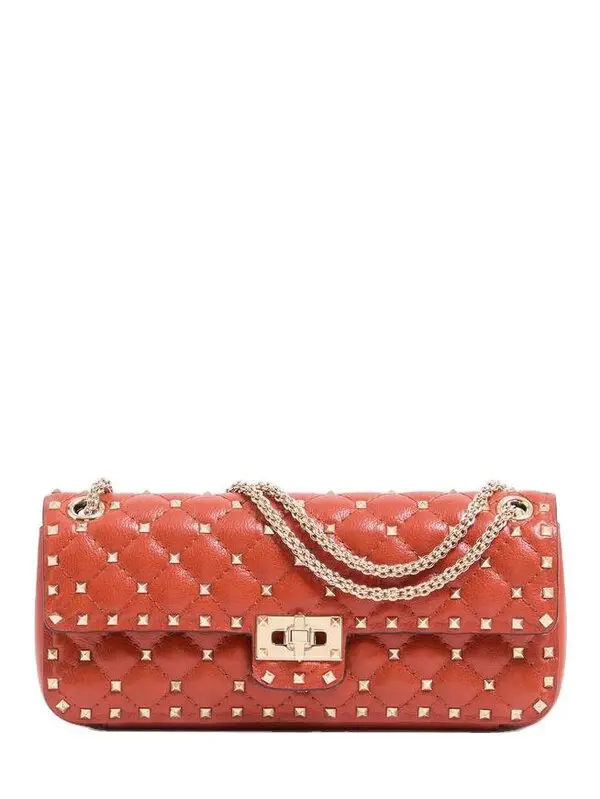 Valentino Garavani Rockstud Spike Medium Shoulder Bag In Kidskin - Papavero