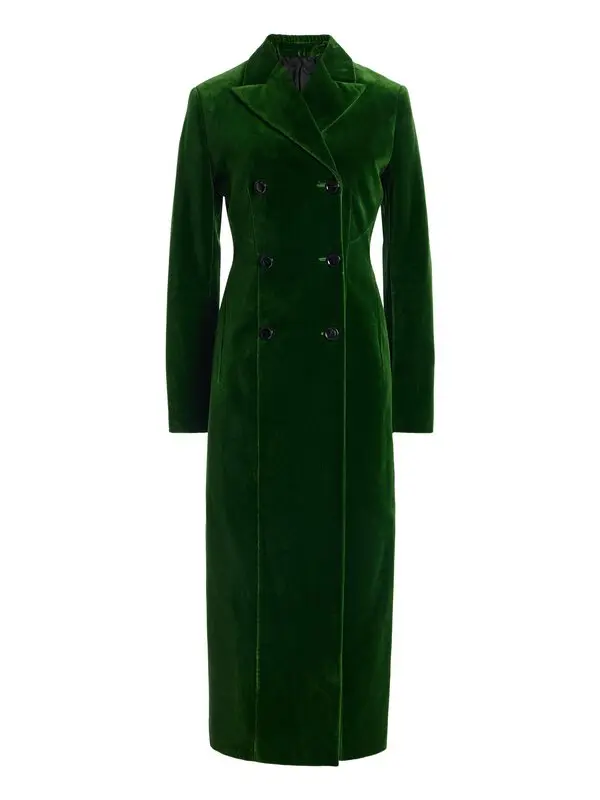 Alaïa Tailored Cotton-velvet Coat - Green