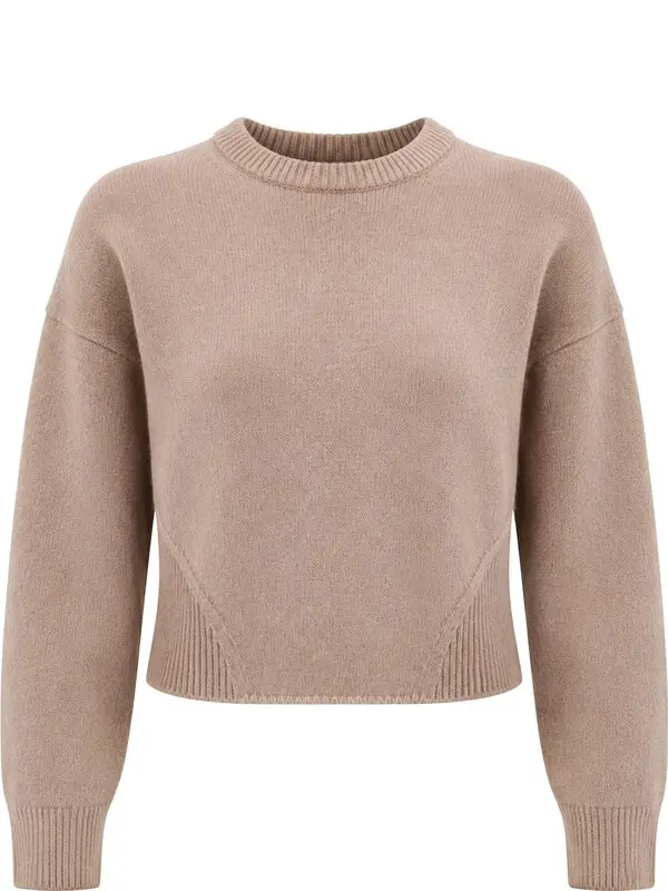 Alaïa Cinched Cashmere Knit Sweater - Neutral