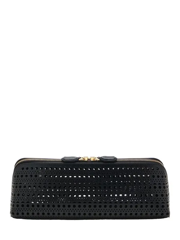 Alaïa Delta Leather Clutch - Black