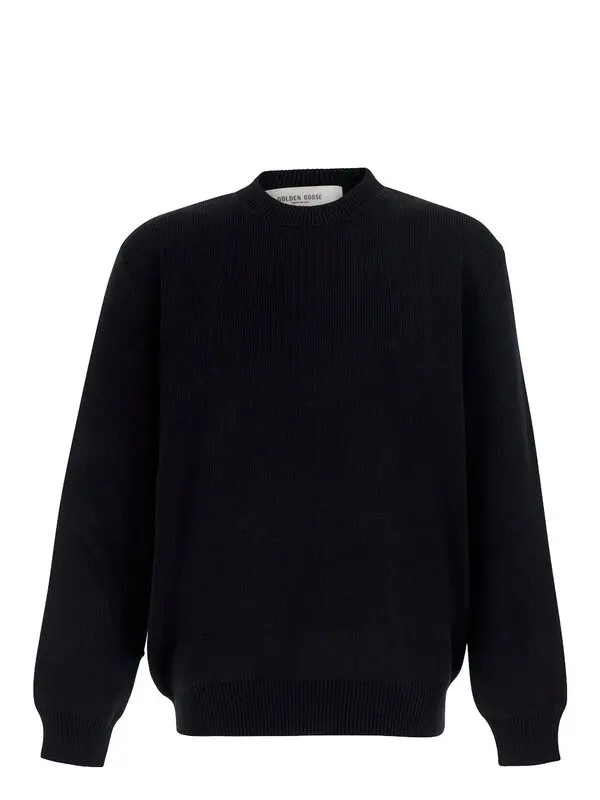 GOLDEN GOOSE T-shirt Cotton With Round Neck And Long Sleeves In Black Cotton - Multicolor