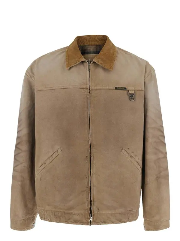 GOLDEN GOOSE Beige Workwear Jacket With Reversible Design And Lived-in Effect In Cotton For - Multicolor