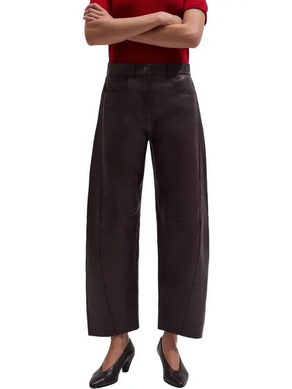 ME+EM Luxe Barrel Pant - Merlot Red