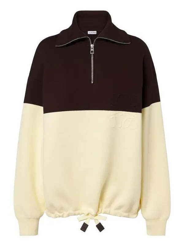 Loewe Anagram Cotton-blend Half-zip Sweater - Multicoloured
