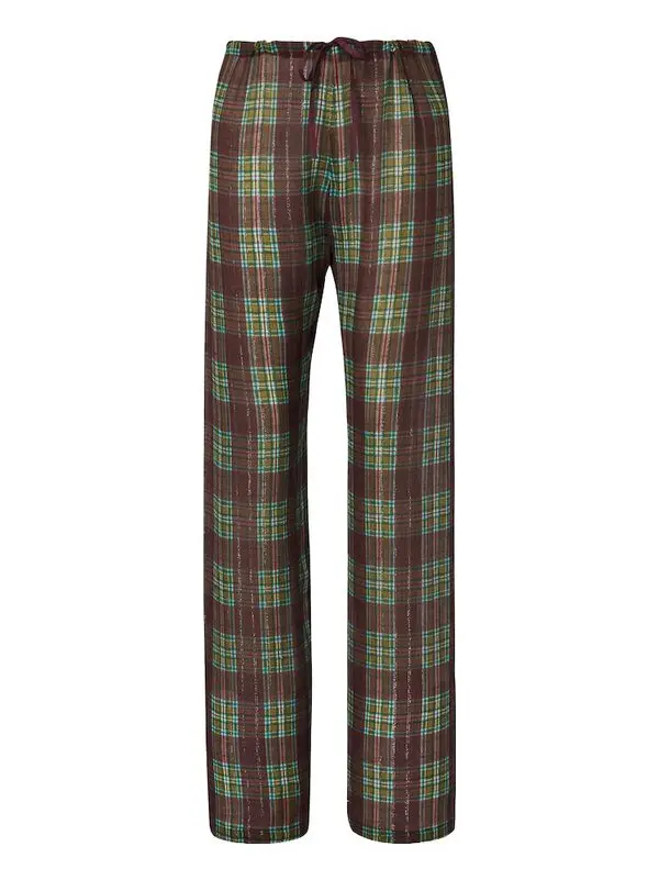 Dries Van Noten Plaid Wide-leg Pants - Multicoloured