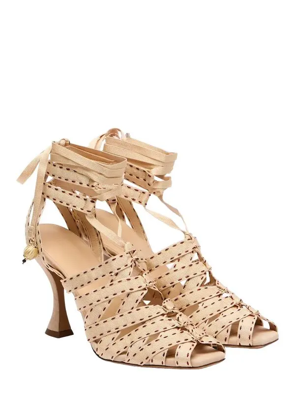 Zimmermann Corsage Canvas Sandals - Beige