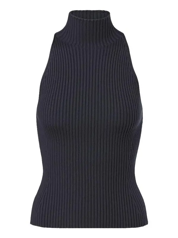 Alaïa Ribbed-knit Wool-blend Turtleneck Top - Grey