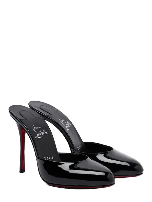 CHRISTIAN LOUBOUTIN Dolly Patent Leather Mules - Black