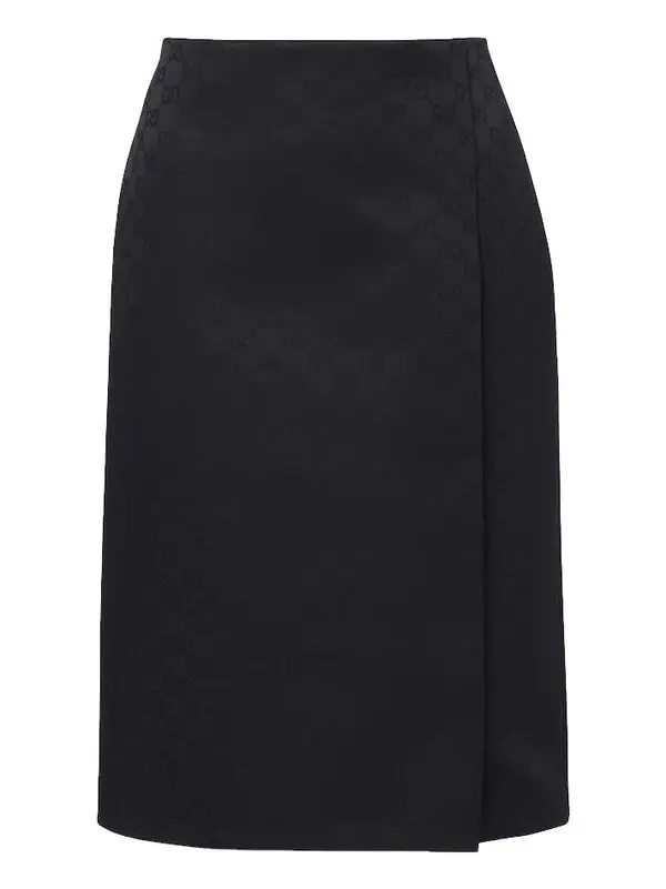 Gucci Gg Jacquard Pencil Skirt - Black