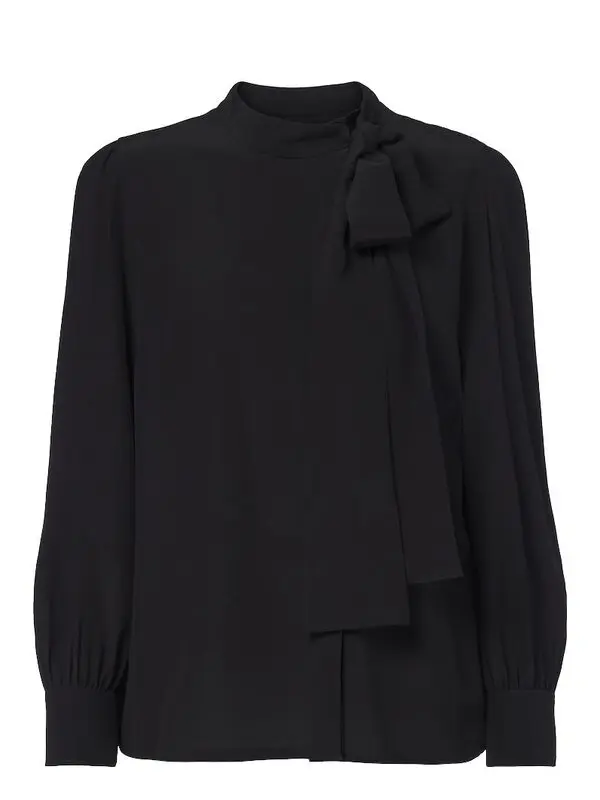 Gucci Tie-neck Silk Crêpe De Chine Blouse - Black