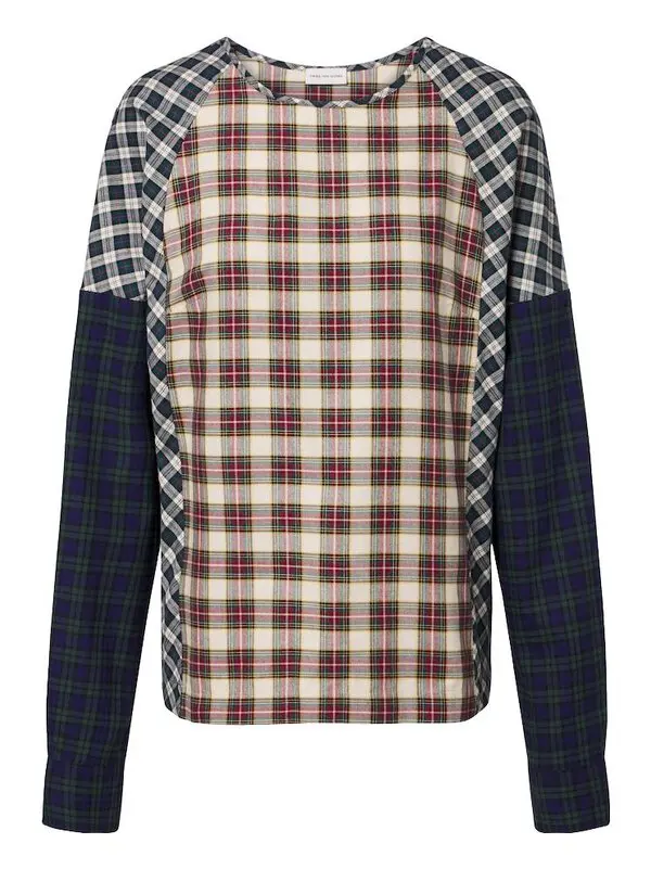Dries Van Noten Checked Cotton Flannel Top - Multicoloured