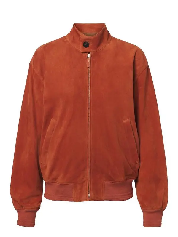 TOD'S Suede Bomber Jacket - Red