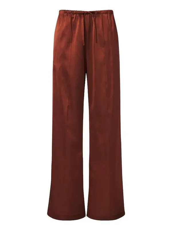 Dries Van Noten Satin Wide-leg Pants - Brown