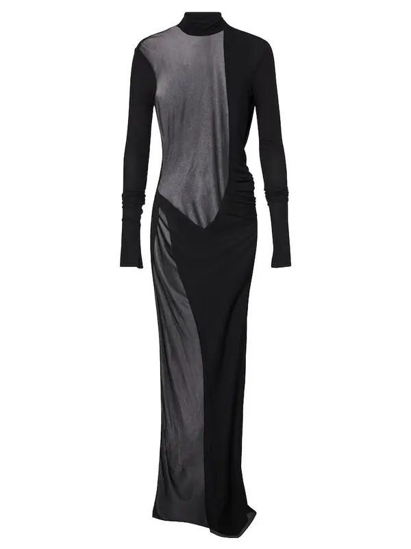 Gucci Open-back Crêpe Jersey Maxi Dress - Black