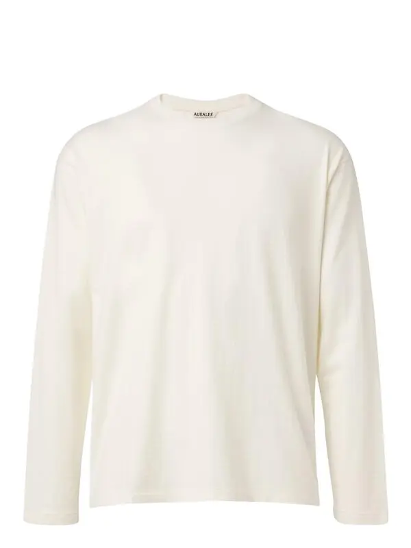 Auralee Cotton And Cashmere Jersey T-shirt - White