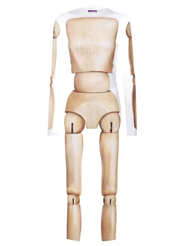 JEAN PAUL GAULTIER Trompe L’œil Jersey Midi Dress - Multicoloured