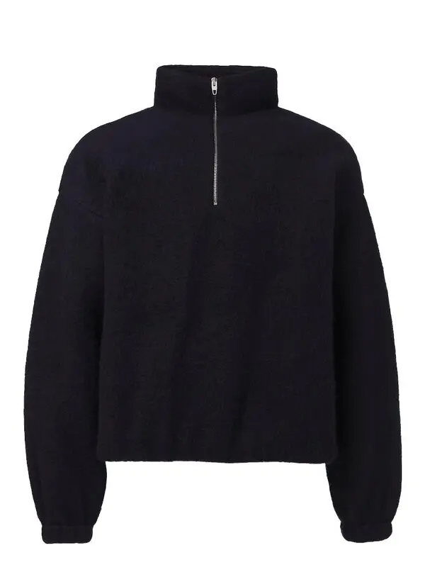 JIL SANDER Wool-blend Half-zip Sweater - Blue