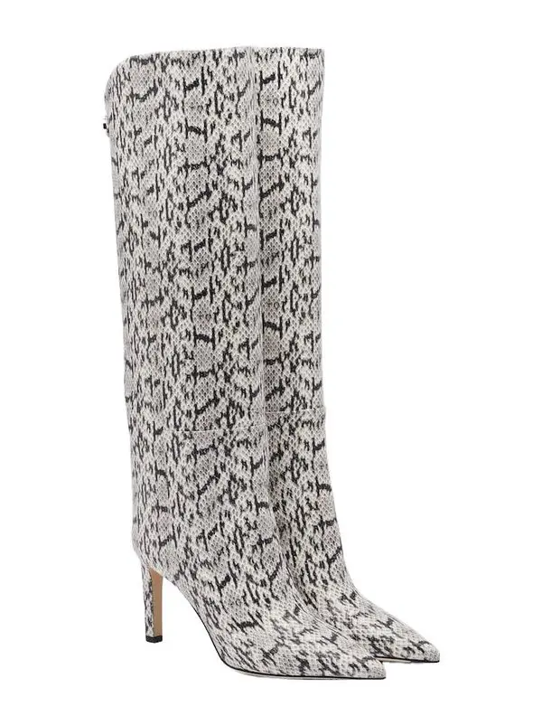 JIMMY CHOO Alizze Snake-effect Leather Knee-high Boots - Multicoloured