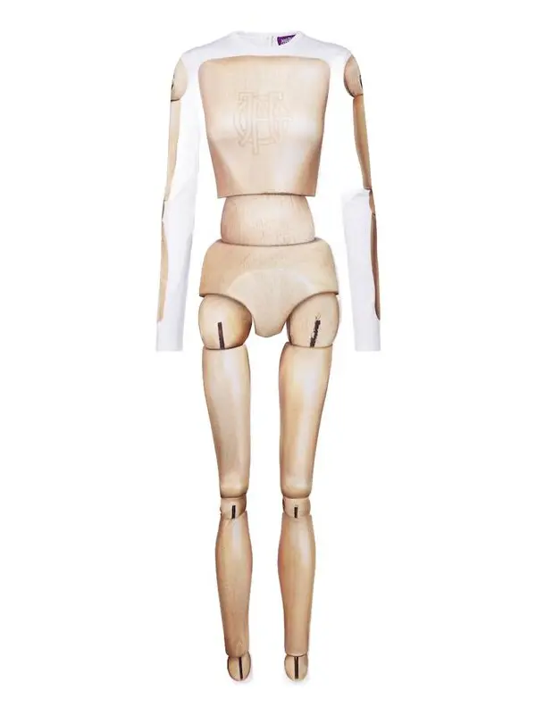 JEAN PAUL GAULTIER Trompe L’œil Jersey Catsuit - Multicoloured