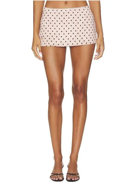 GUIZIO Lucia Skirt In Pink Micro Dot In Pink - Pinkmicro Dot