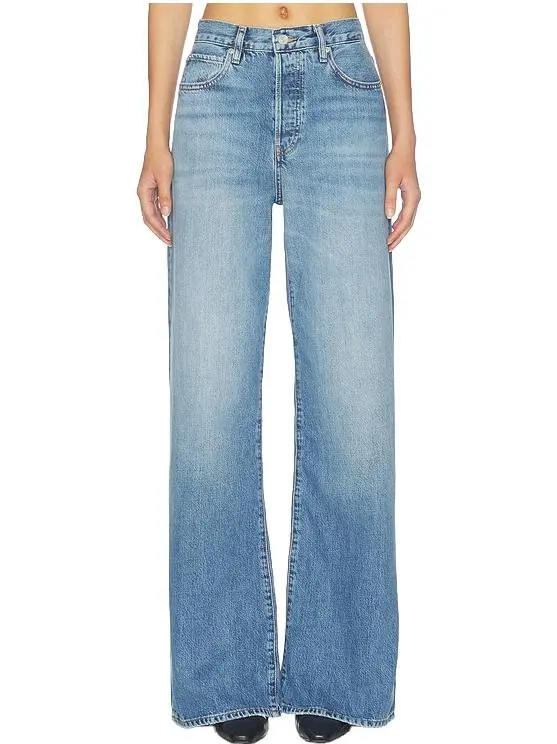 FRAME The Off Duty Loose Jeans In Blue - Flutter
