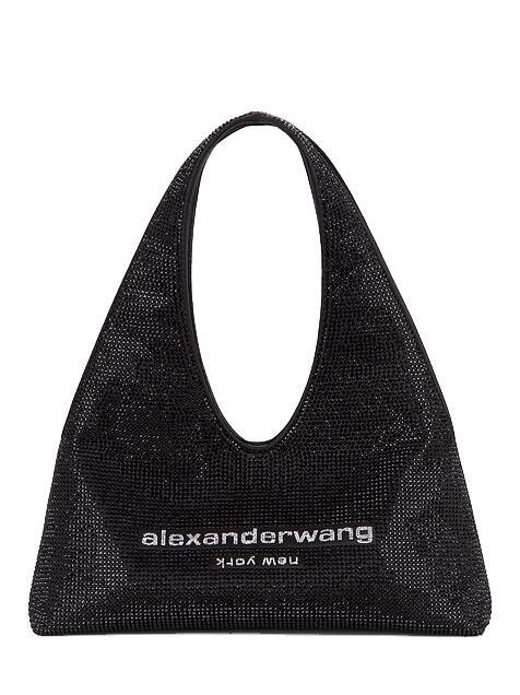 Alexander Wang Pike Mini Hobo Crossbody Strap Bag - Black