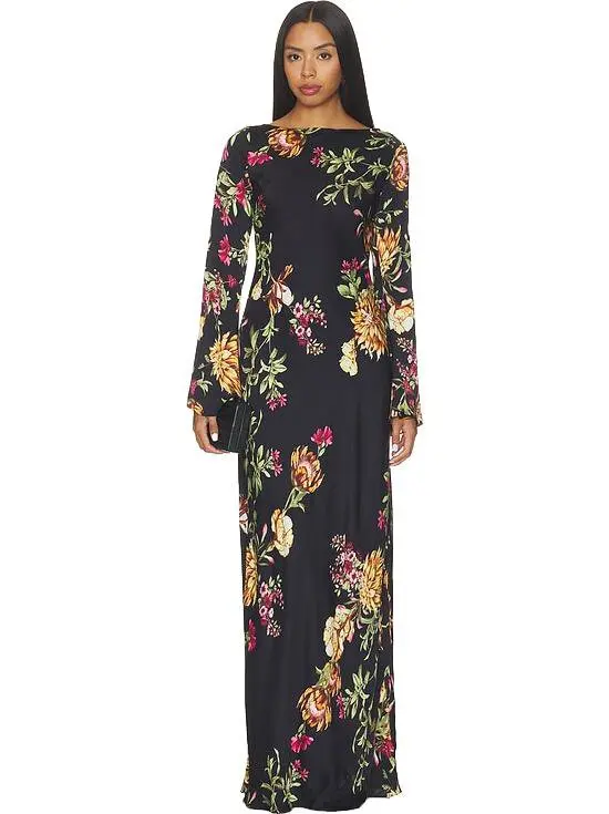 Hemant & Nandita Bias Maxi Dress - Black