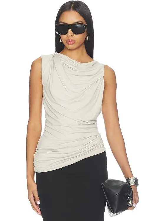 ENTIRE STUDIOS Drape Tank In Grey - Stone