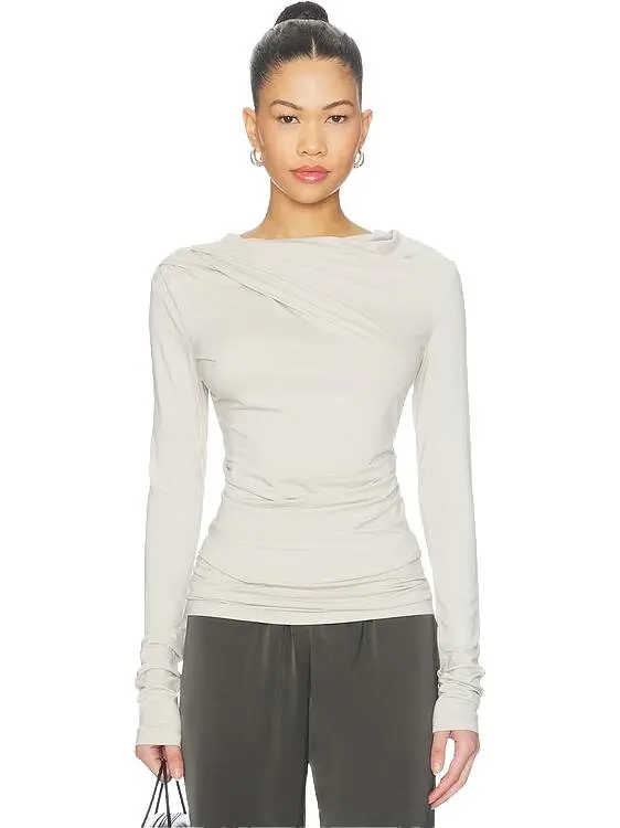 ENTIRE STUDIOS Drape Top In Grey - Stone