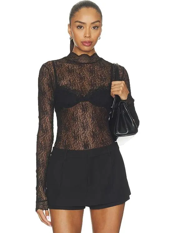 ELODIE THE LABEL Calais Lace Top - Black
