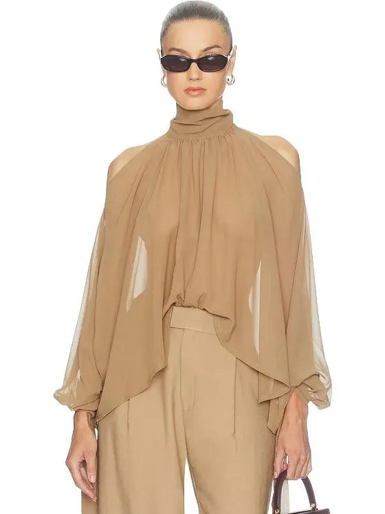 NONCHALANT LABEL Juno Blouse In Brown - Camel