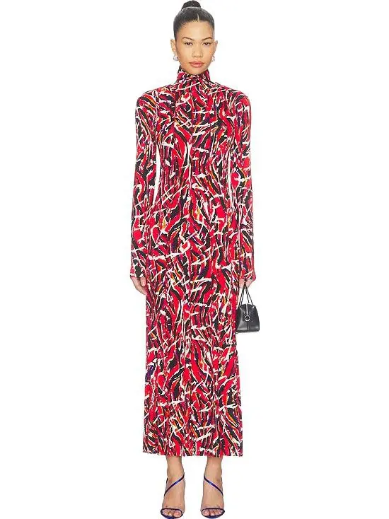 Proenza Schouler White Label Mabel Dress In Red - Red Multi