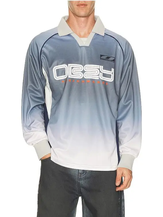 Obey Spectrum 89 Long Sleeve Jersey In Blue - Navy Gradient
