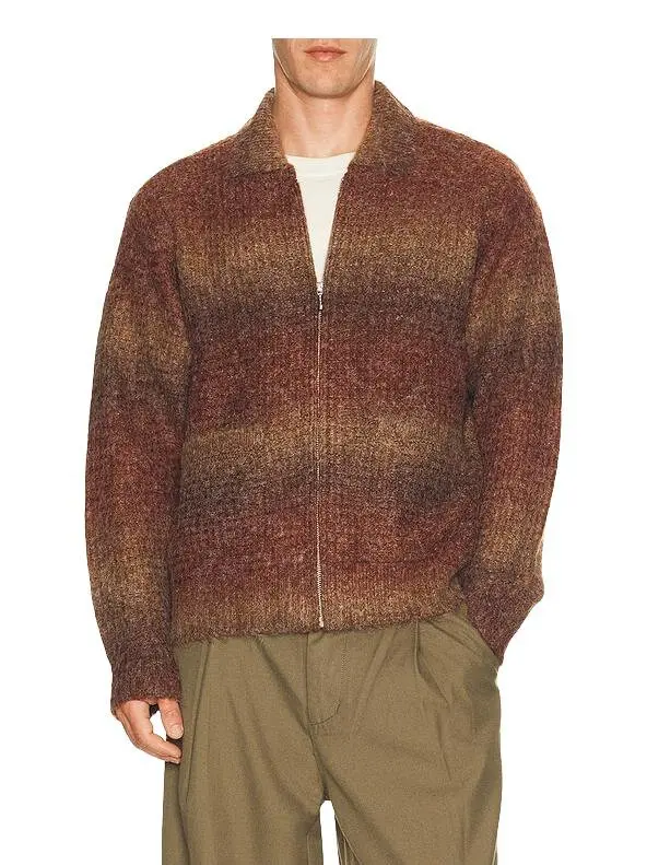 Obey Anton Gradient Cardigan In Brown - Brown Multi
