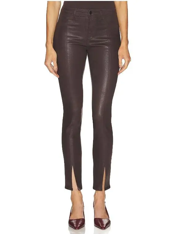 L'Agence Jyothi Split Ankle Pant In Brown - Dark Java Coated