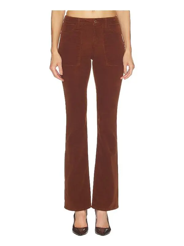 L'Agence Sophie Slim Straight Pant In Brown - Java Java