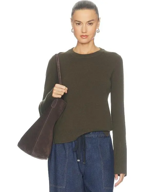 LA LIGNE Solid Lean Lines Sweater - Olive