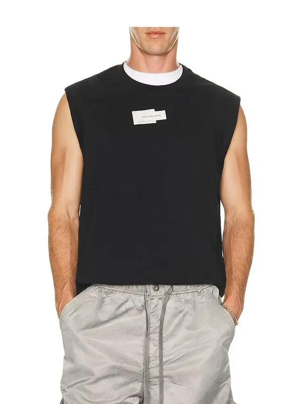 FENG CHEN WANG 2 In 1 Loose Fit Tank Top - Black