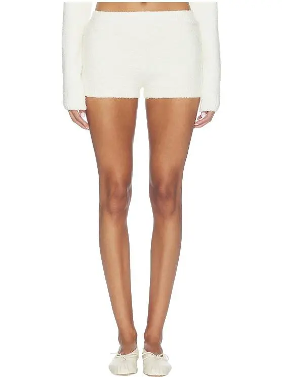 SEVEN WONDERS Nera Knit Mini Shorts In White - Sand