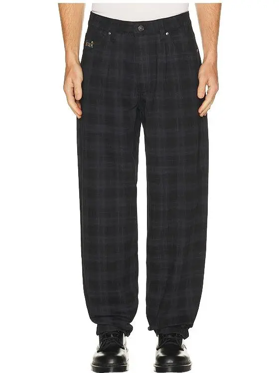 HUF Cromer Plaid Pant - Black