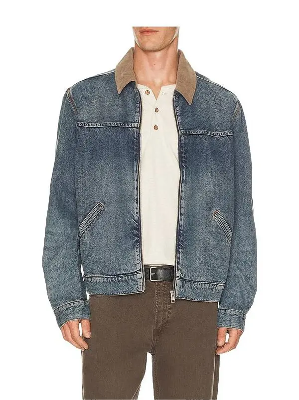 FRAME Zip Trucker In Blue - Breakpoint