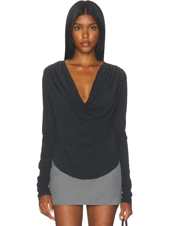 Free People Jane Long Sleeve Top - Black