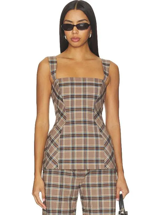 Amanda Uprichard Andreina Top In Brown - Brown Combo