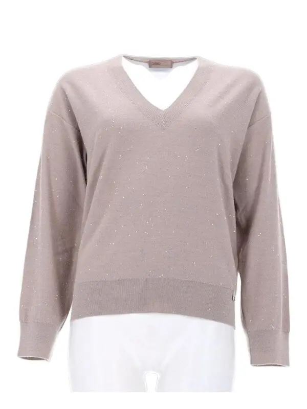 Herno Maglia Con Scollo A V - Cream